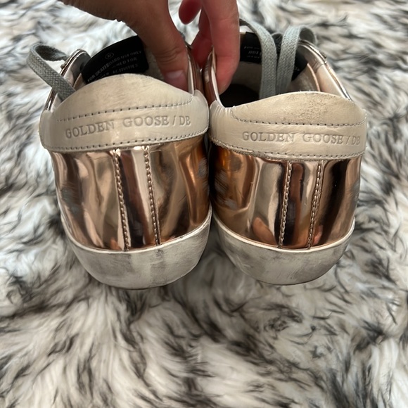 Golden Goose | Shoes | Golden Goose Rose Gold Silver Superstar Sneakers ...